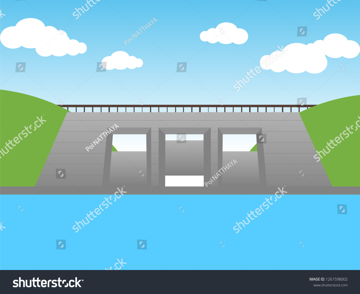 Hydro Power Dam Concept Flat Design Stock Vector (Royalty Free ...