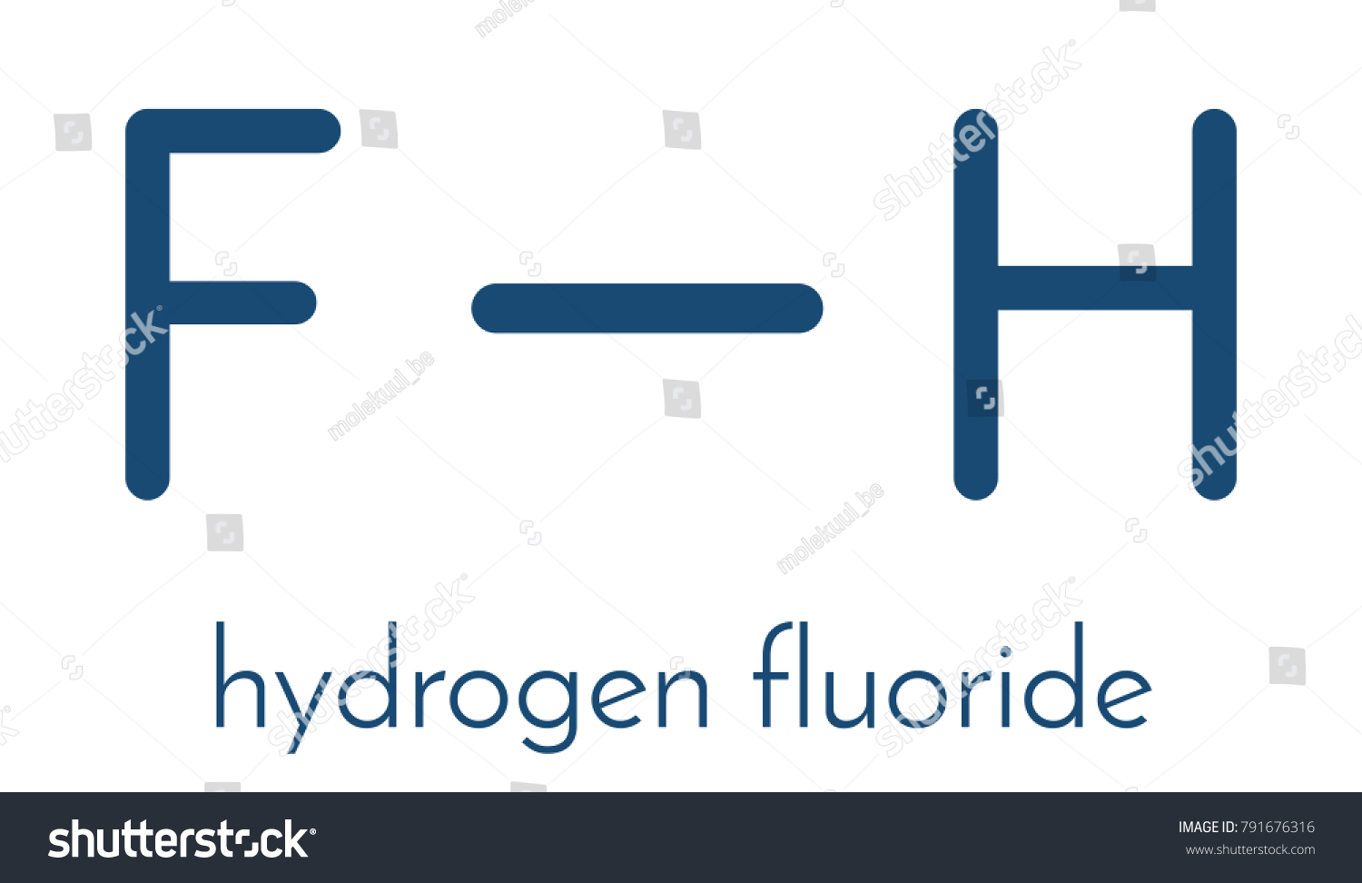 Hydrogen Fluoride Hf Molecule Skeletal Formula Stock Vector (Royalty ...