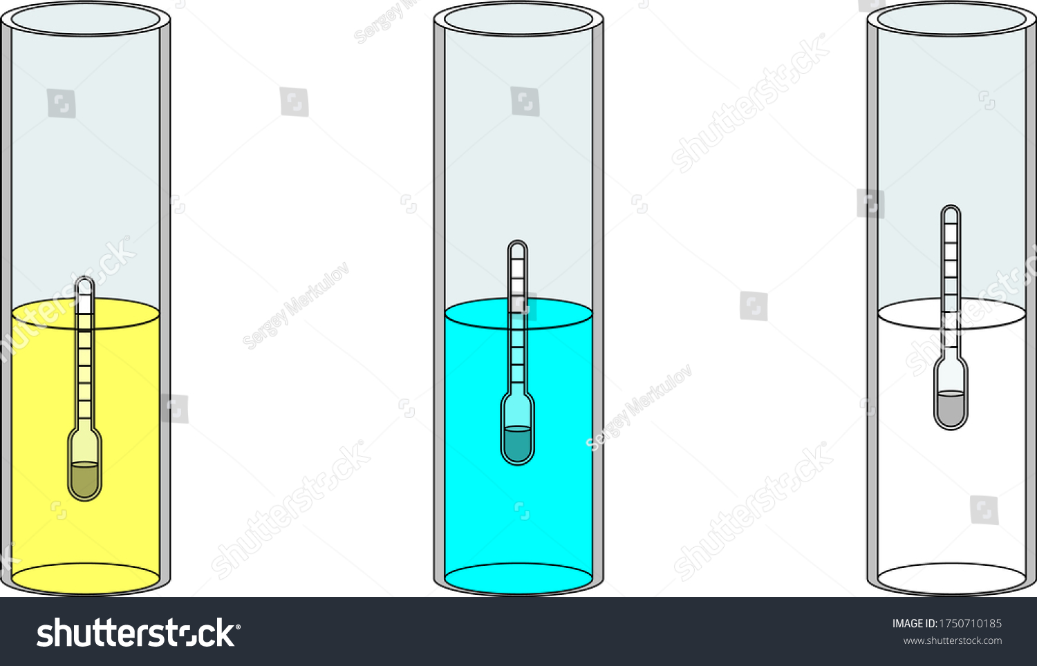 Hydrometer Three Different Liquids Stock Vector (Royalty Free) 1750710185