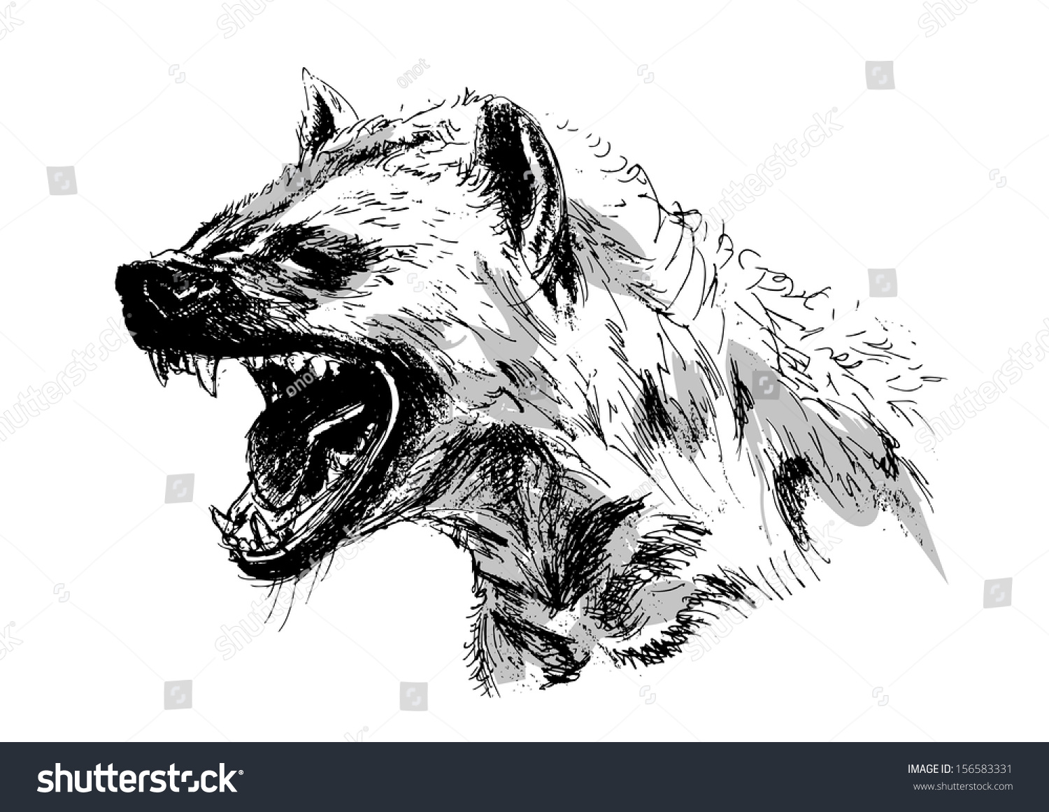 Vektor Stok Hyena Vector Illustration (Tanpa Royalti) 156583331 ...