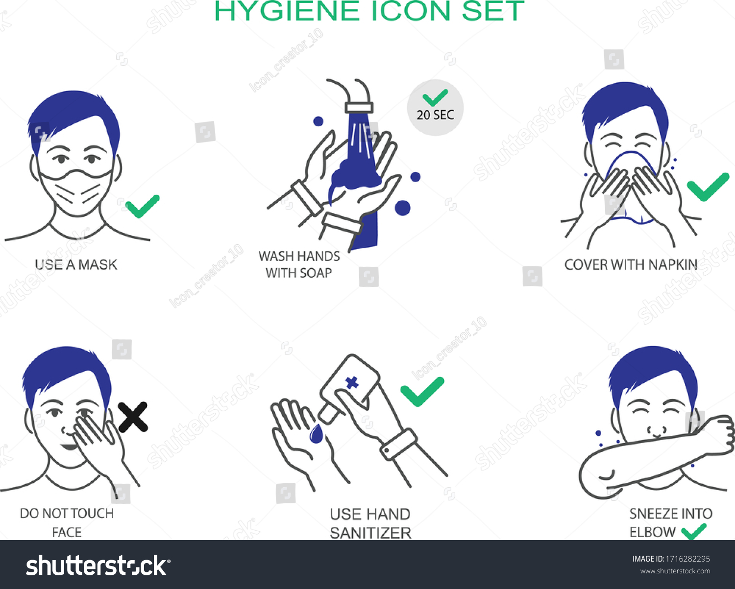 Hygiene Icon Protect Yourself Icon Vector Stock Vector (Royalty Free ...