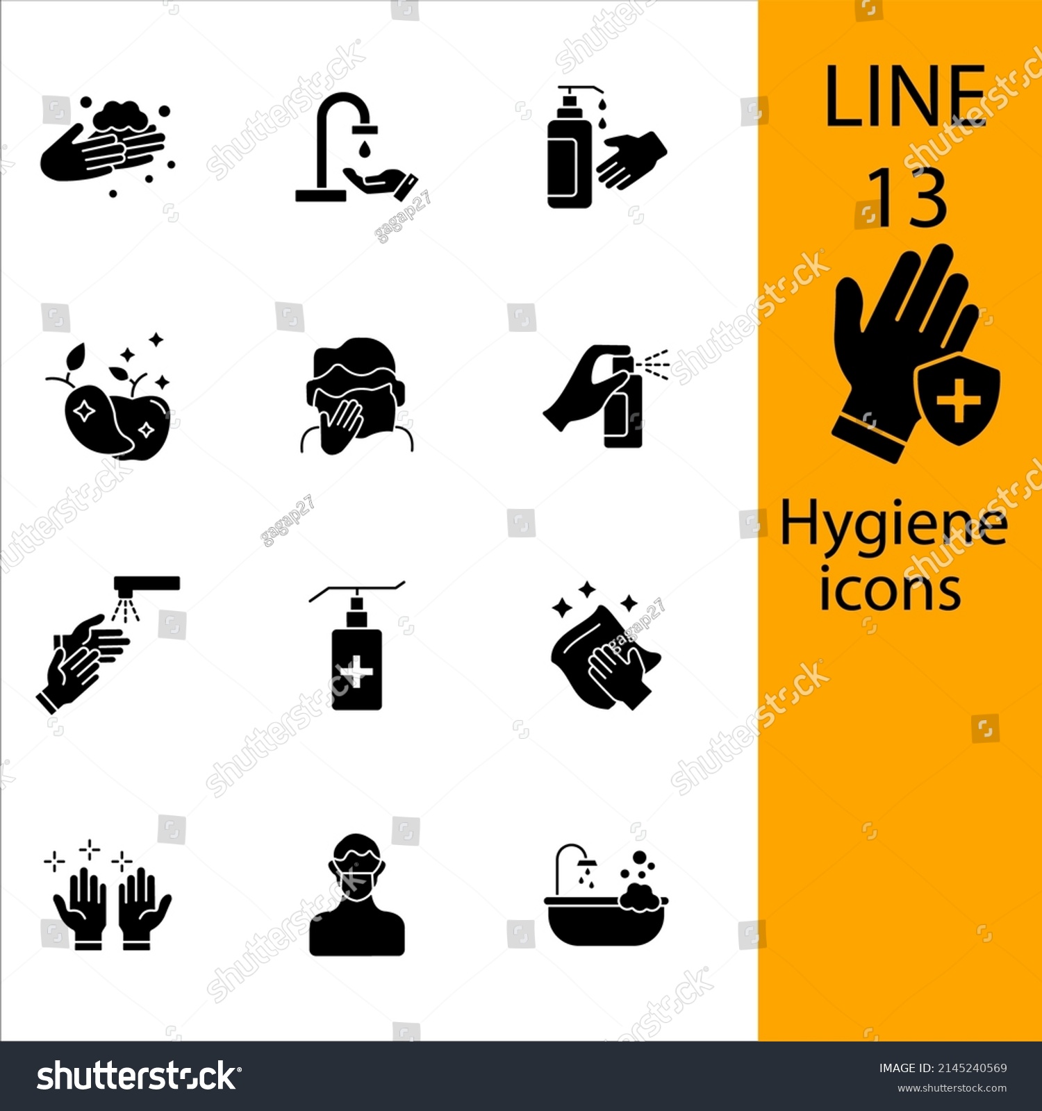 Hygiene Icons Set Hygiene Pack Symbol Stock Vector (Royalty Free ...
