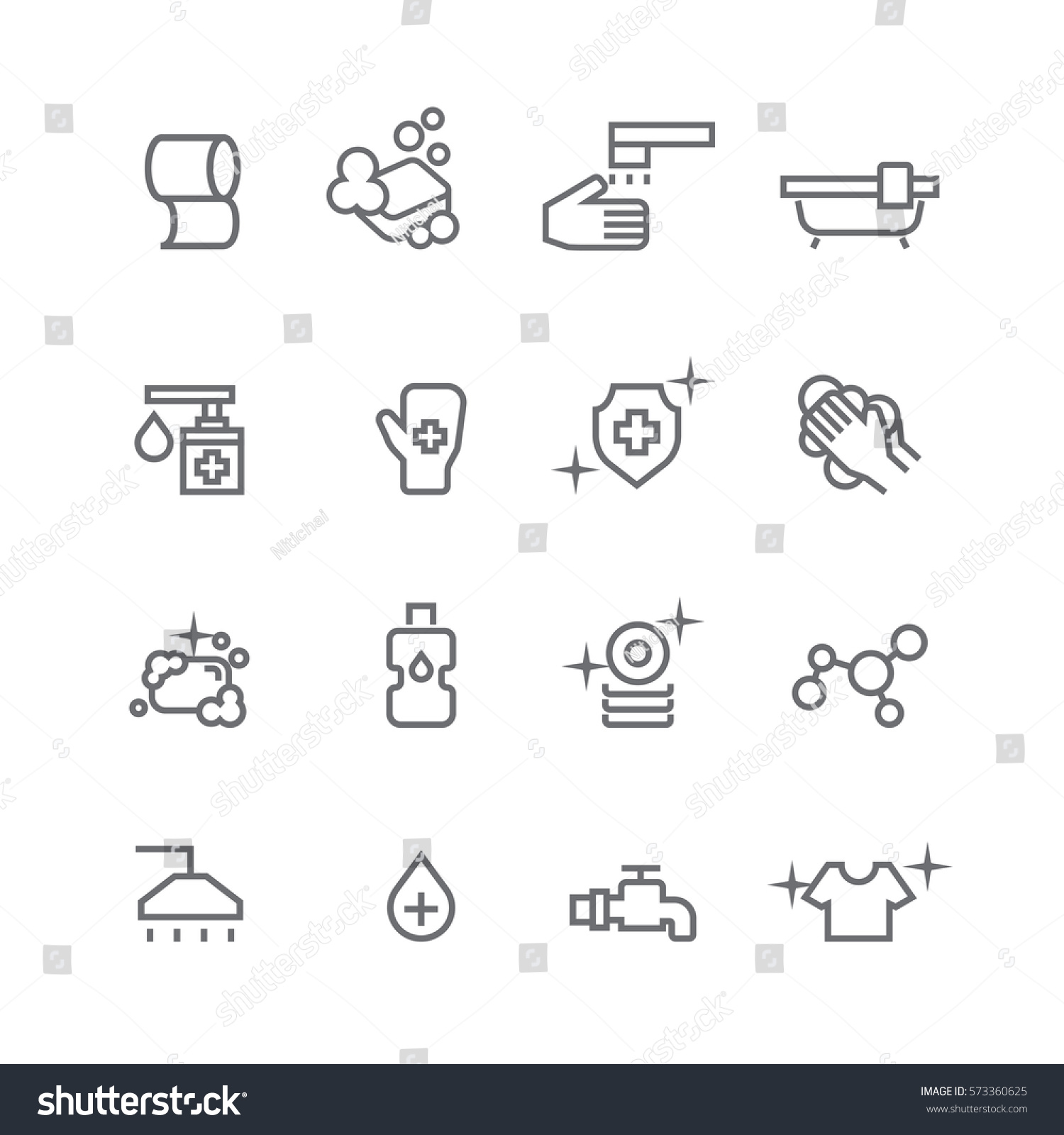 Hygiene Icons Setvector Stock Vector (Royalty Free) 573360625