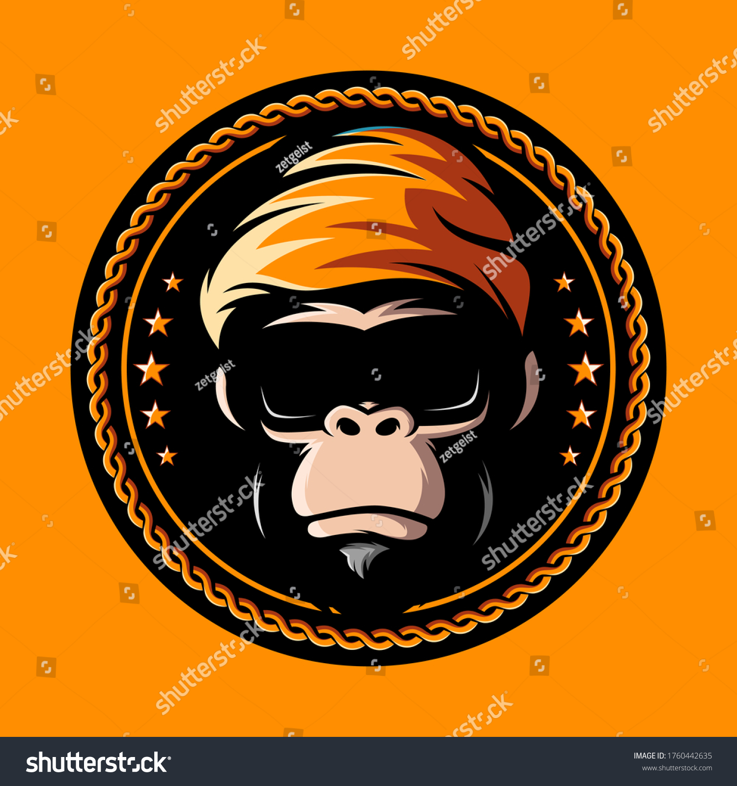 Hype Monkey Glasses Logo Vector Illustration Stock Vector (Royalty Free ...