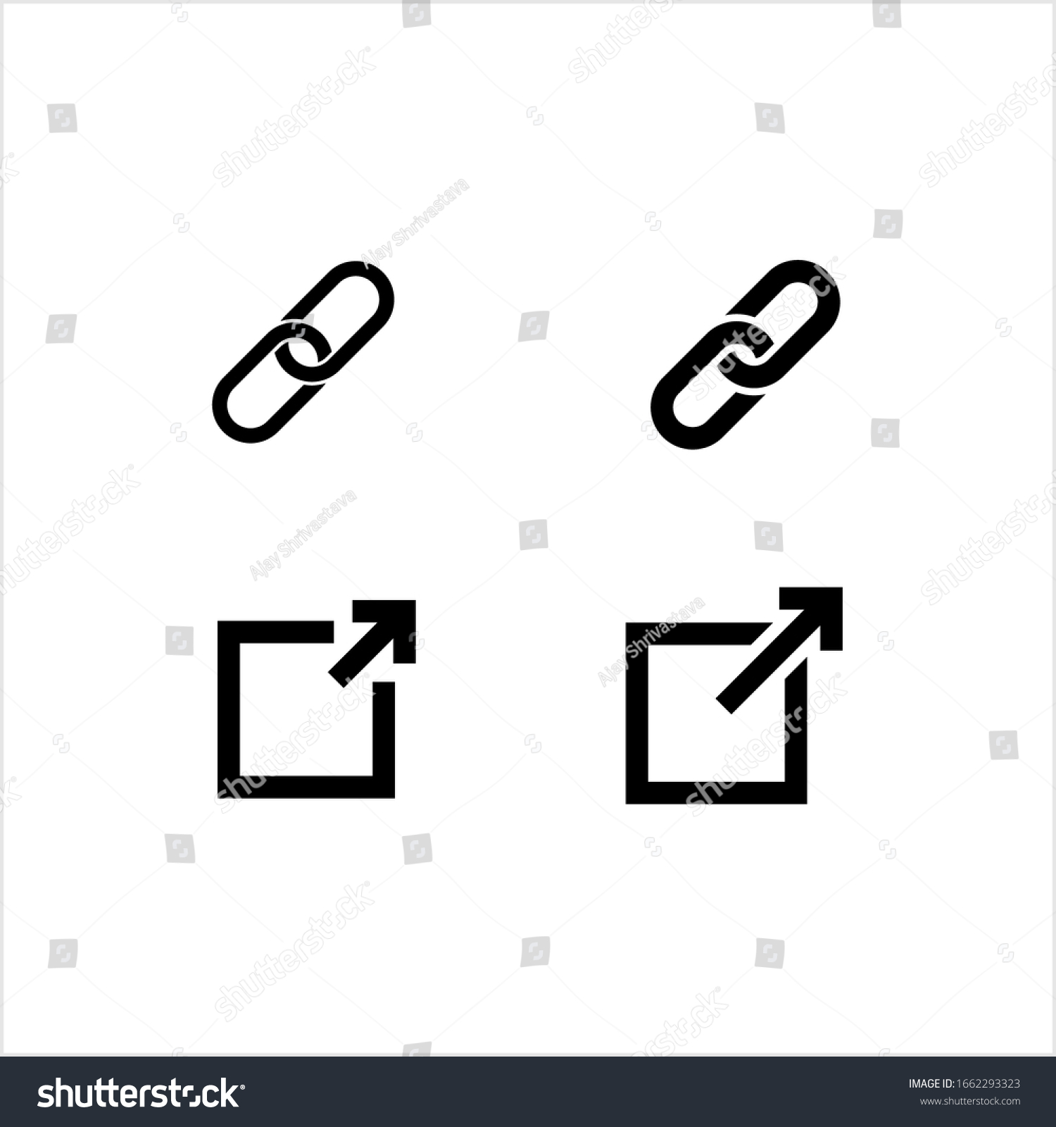 Hyperlink Icon External Link Icon Hyper Stock Vector (Royalty Free ...