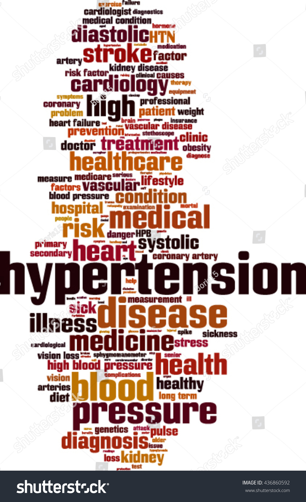Hypertension Word Cloud Concept Vector Illustration: vector de stock ...