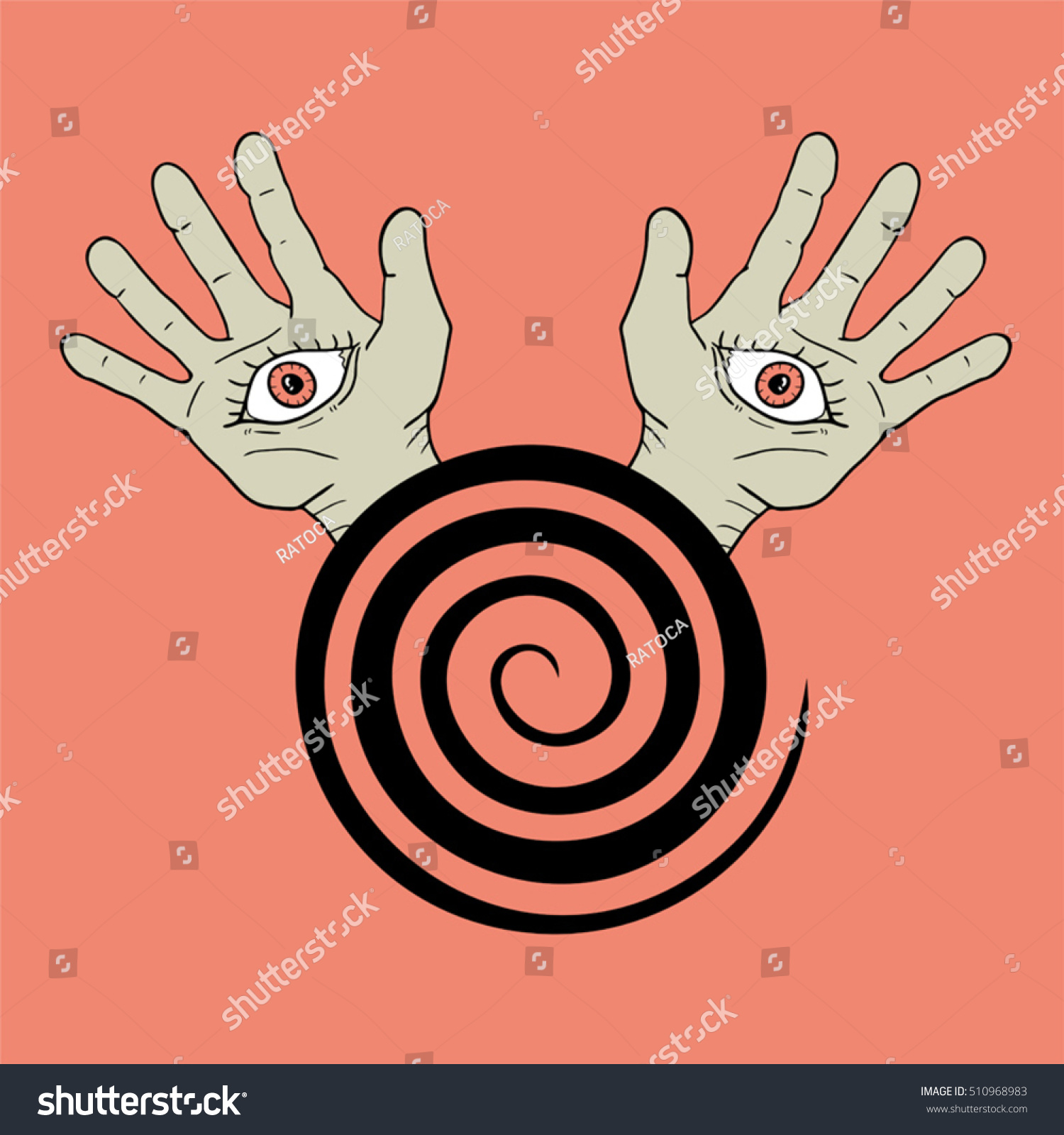 Hypnosis Hands Illustration Stock Vector (Royalty Free) 510968983