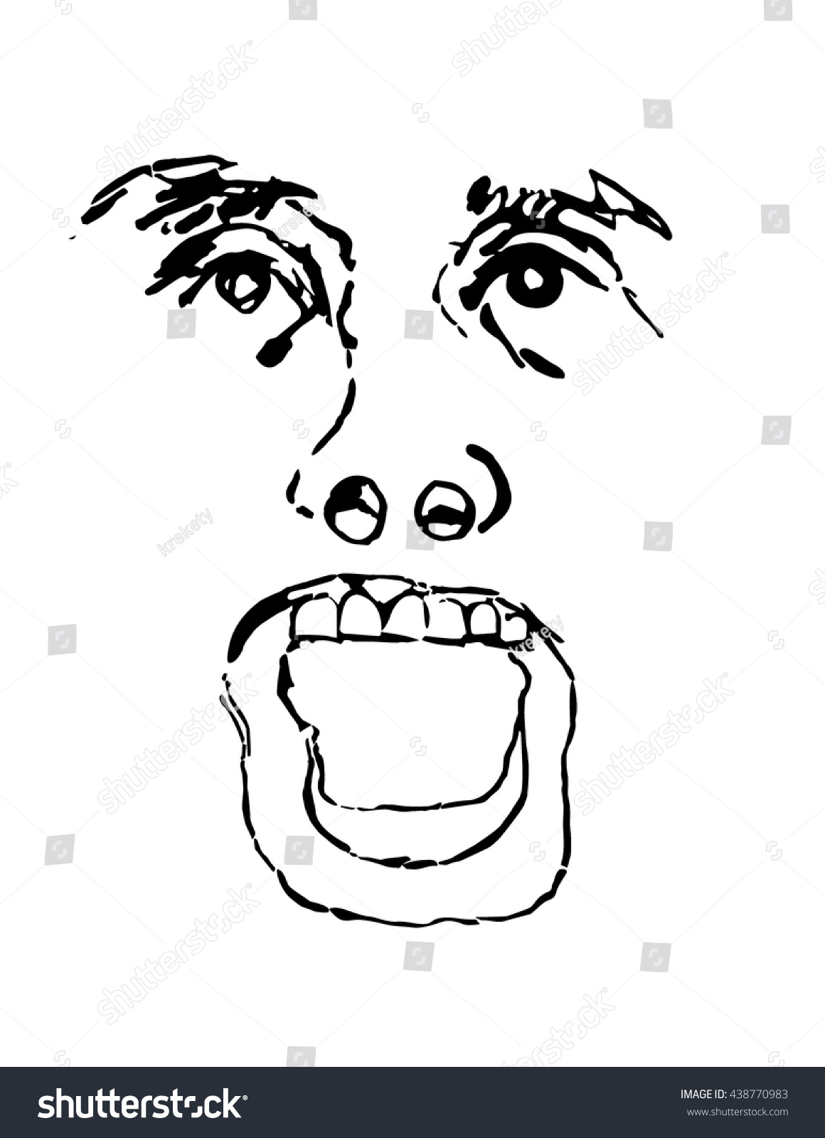 Hysterical Face Stock Vector (Royalty Free) 438770983