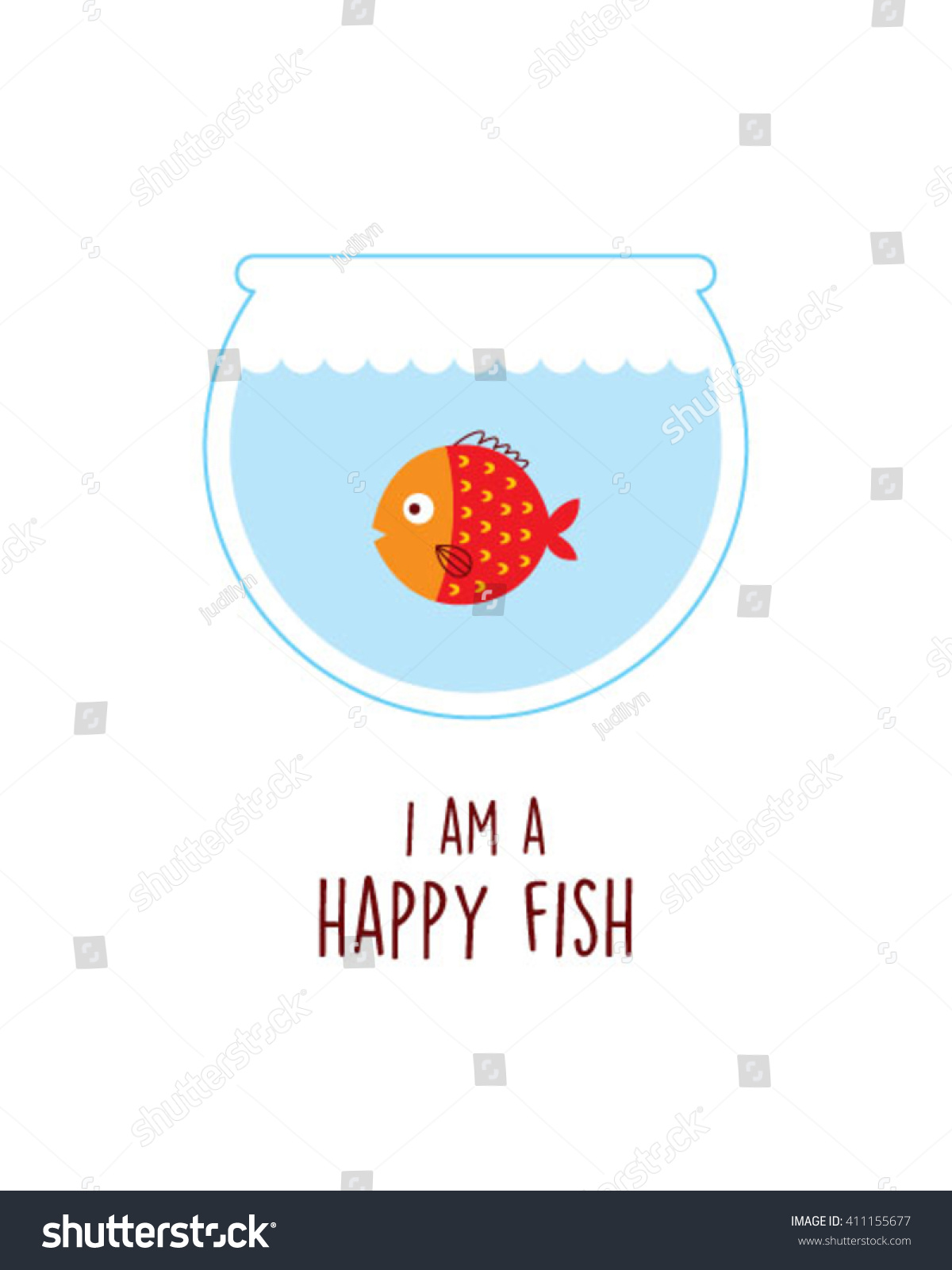 Happy Fish Vector Stock Vector (Royalty Free) 411155677 | Shutterstock