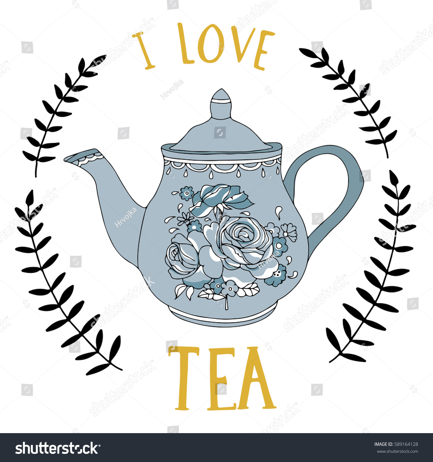 Love Tea Stock Vector (Royalty Free) 589164128 | Shutterstock