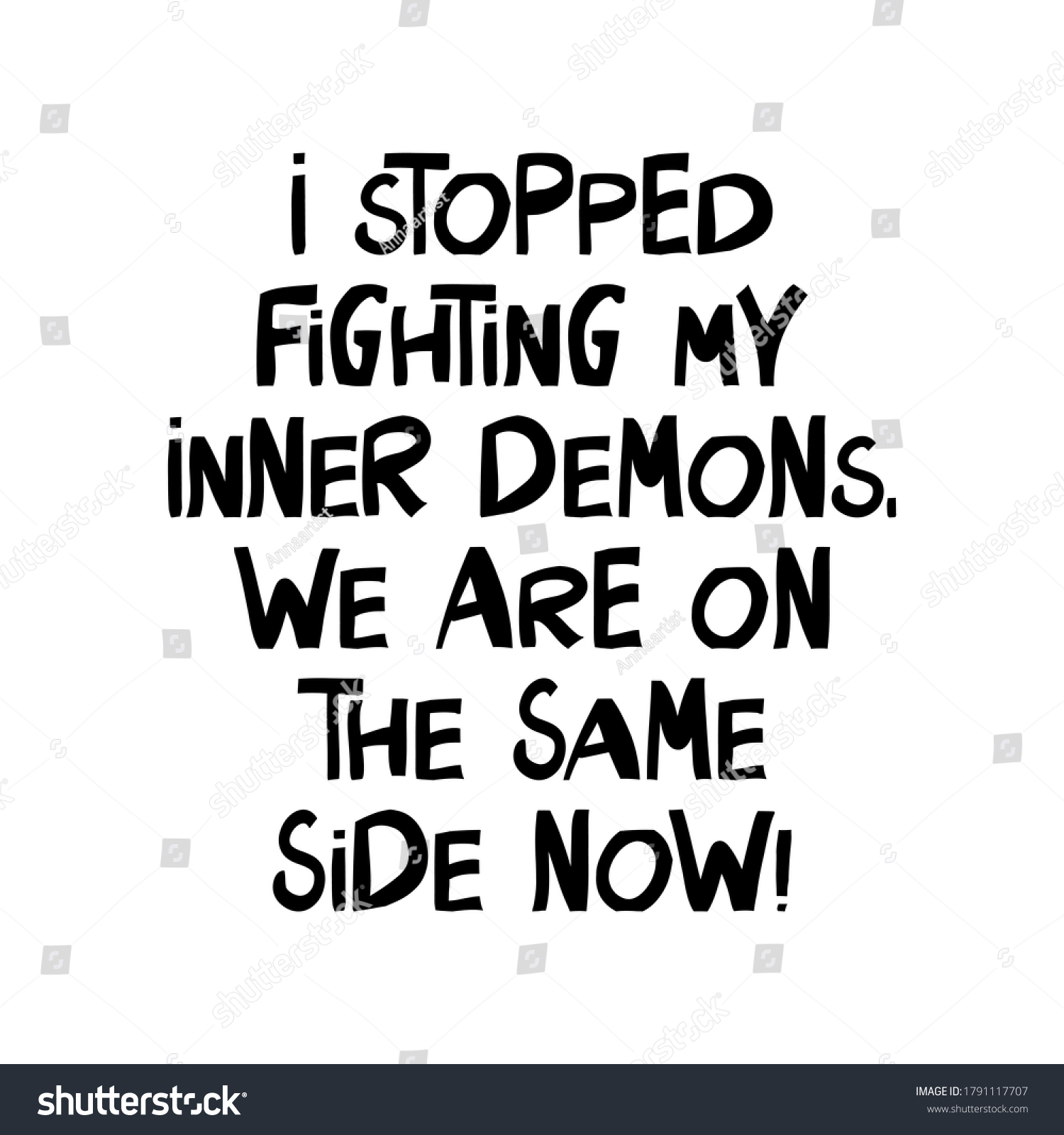Stopped Fighting My Inner Demons We Stock Vector (Royalty Free) 1791117707 Stopped Fighting My Inner Demons We Stock Vector (Royalty Free) 1791117707