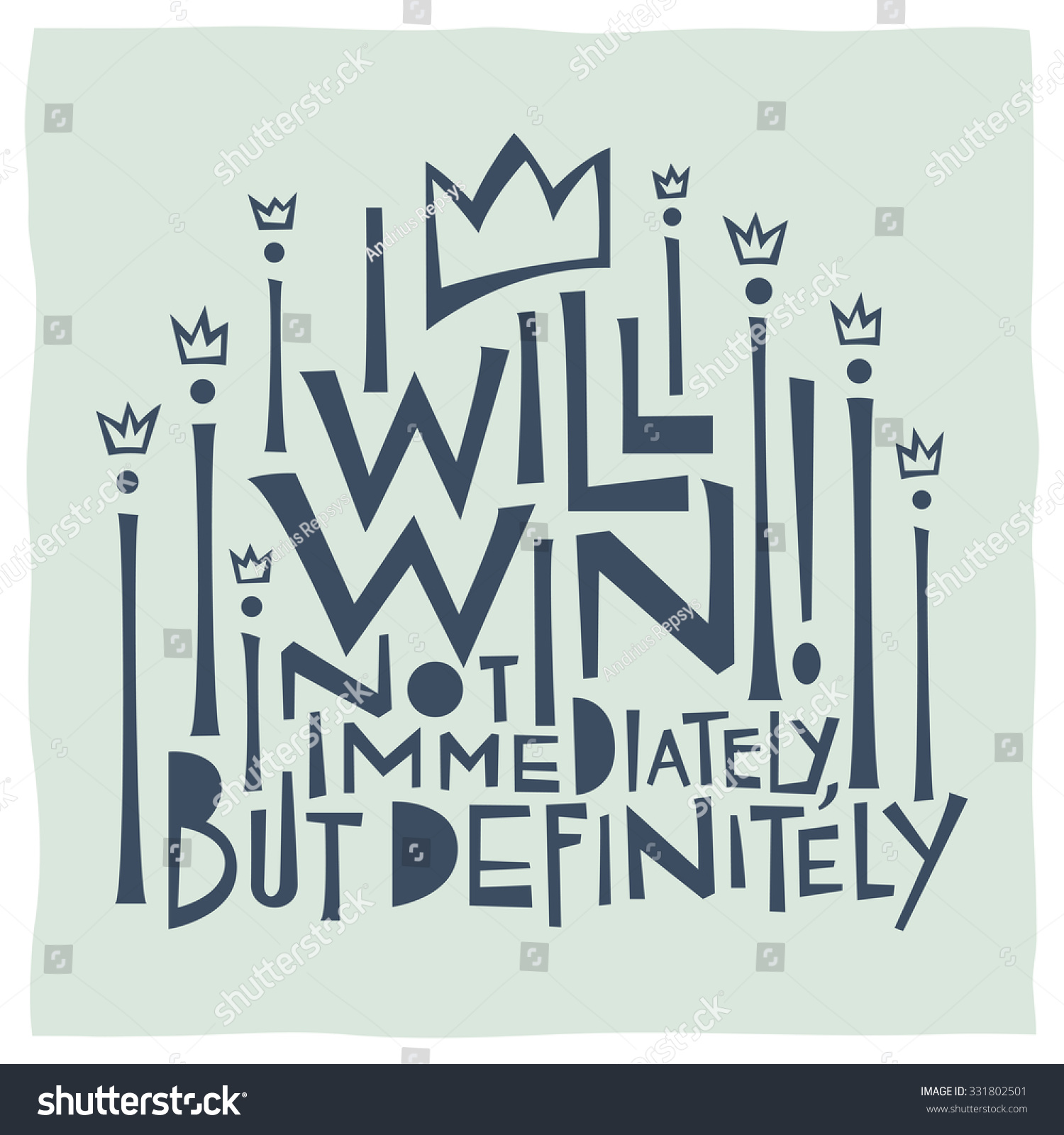 Will Win Not Immediately Definitely Calligraphy Stock Vector (Royalty ...