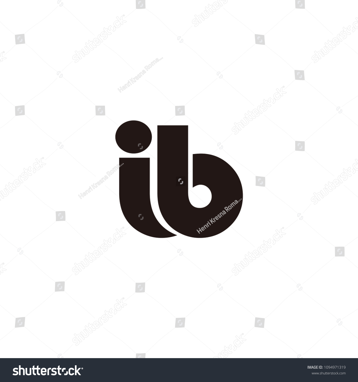 Ib Letter Vector Logo Stock Vector (Royalty Free) 1094971319
