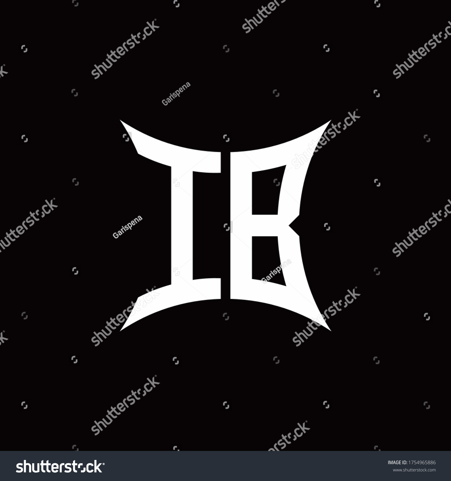 Logo de monograma IB con plantilla: vector de stock (libre de regalías ...