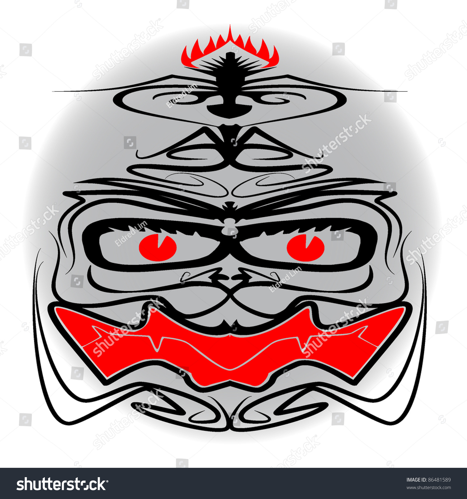 Iban Tribal Mask Vector Stock Vector (Royalty Free) 86481589