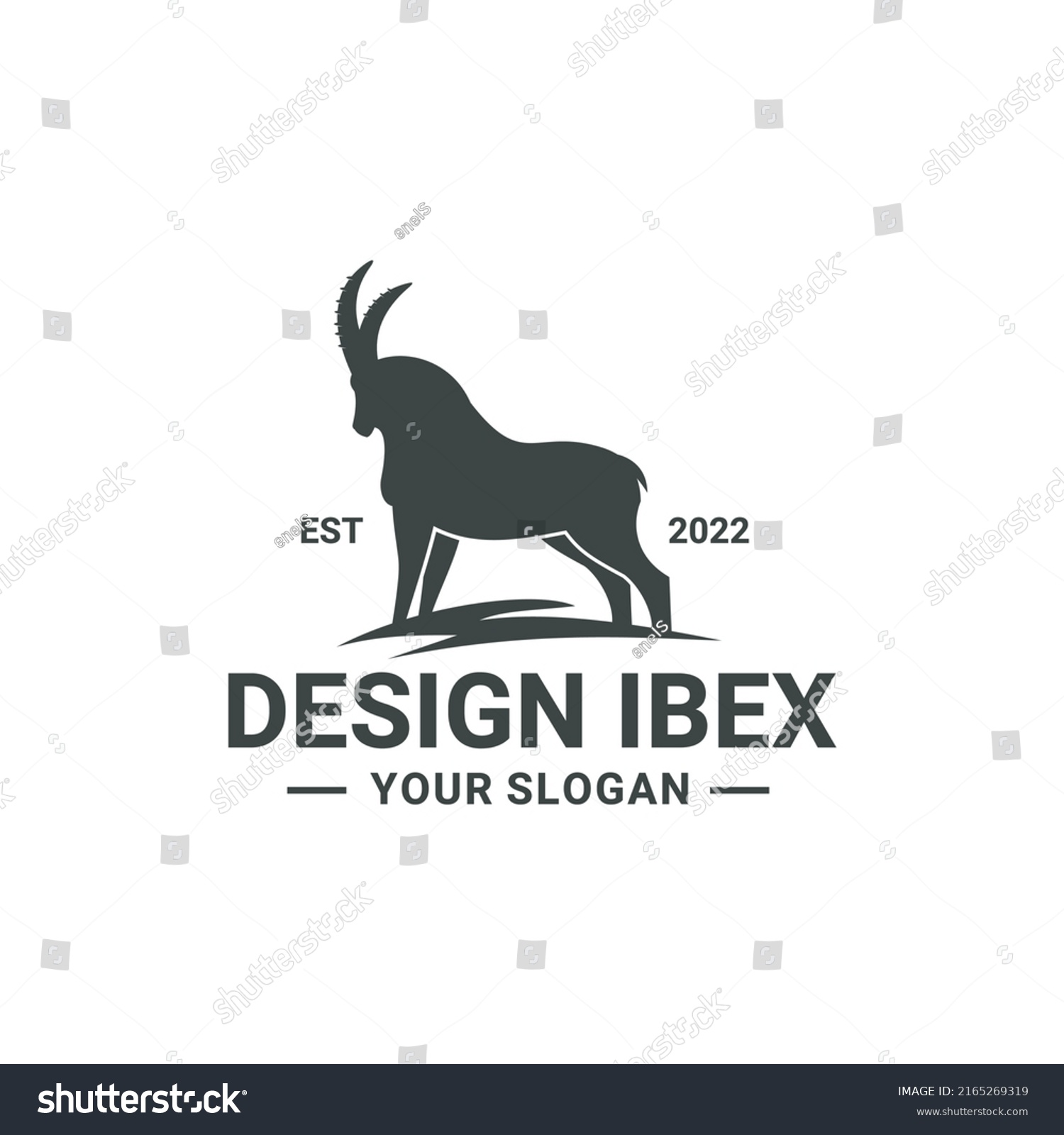 Ibex Mountain Logo Design Symbol Vector Stock Vector (Royalty Free ...