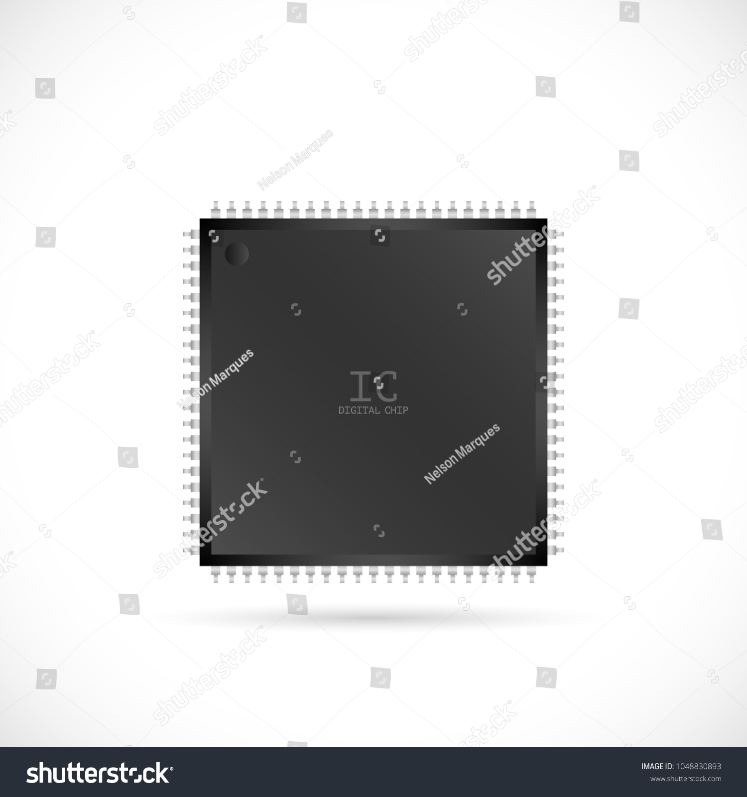 Ic Computer Chip Illustration Isolated On Stock Vector (Royalty Free ...