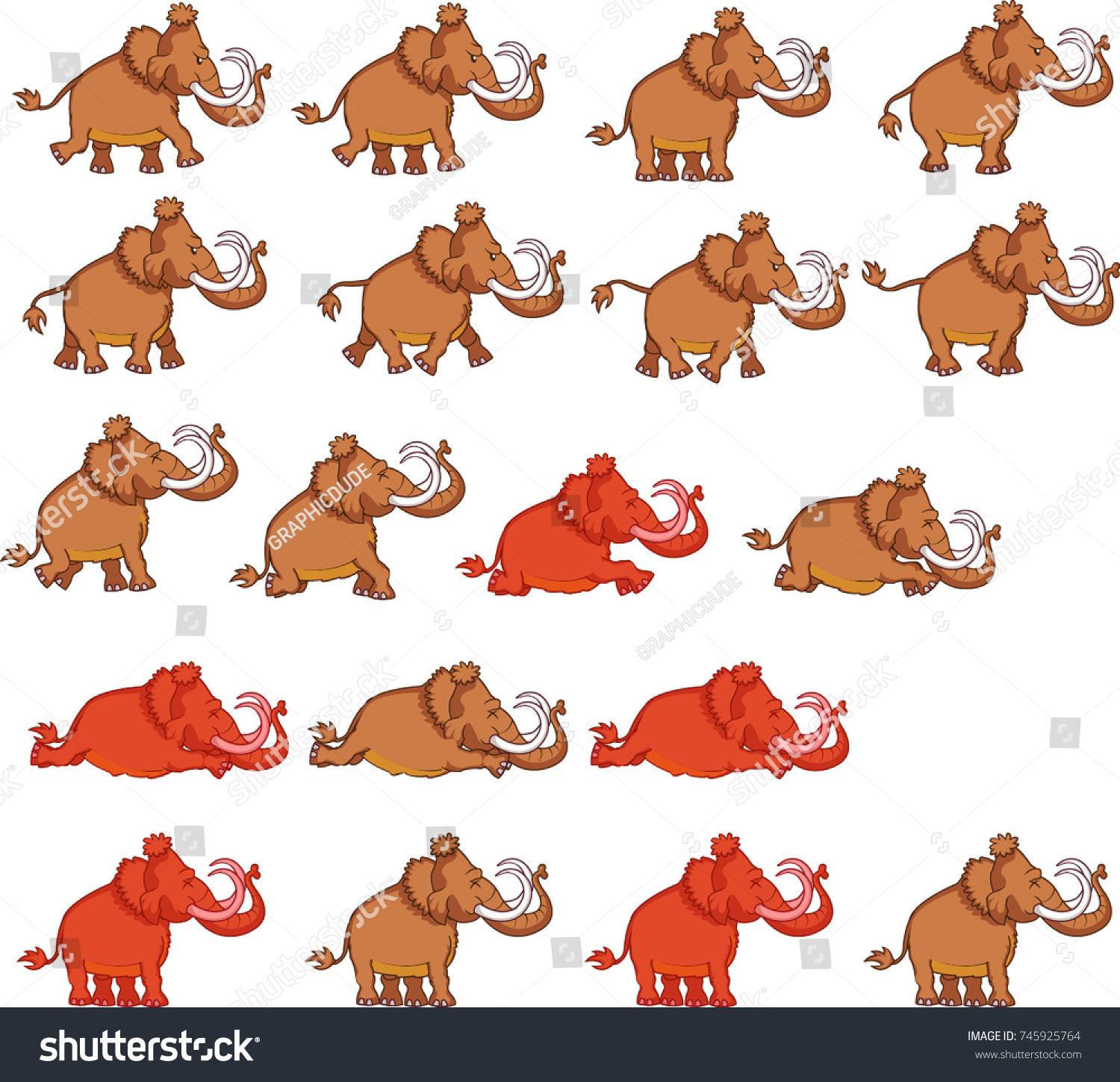Ice Age Mammoth Animation Sprite 스톡 벡터(로열티 프리) 745925764 | Shutterstock
