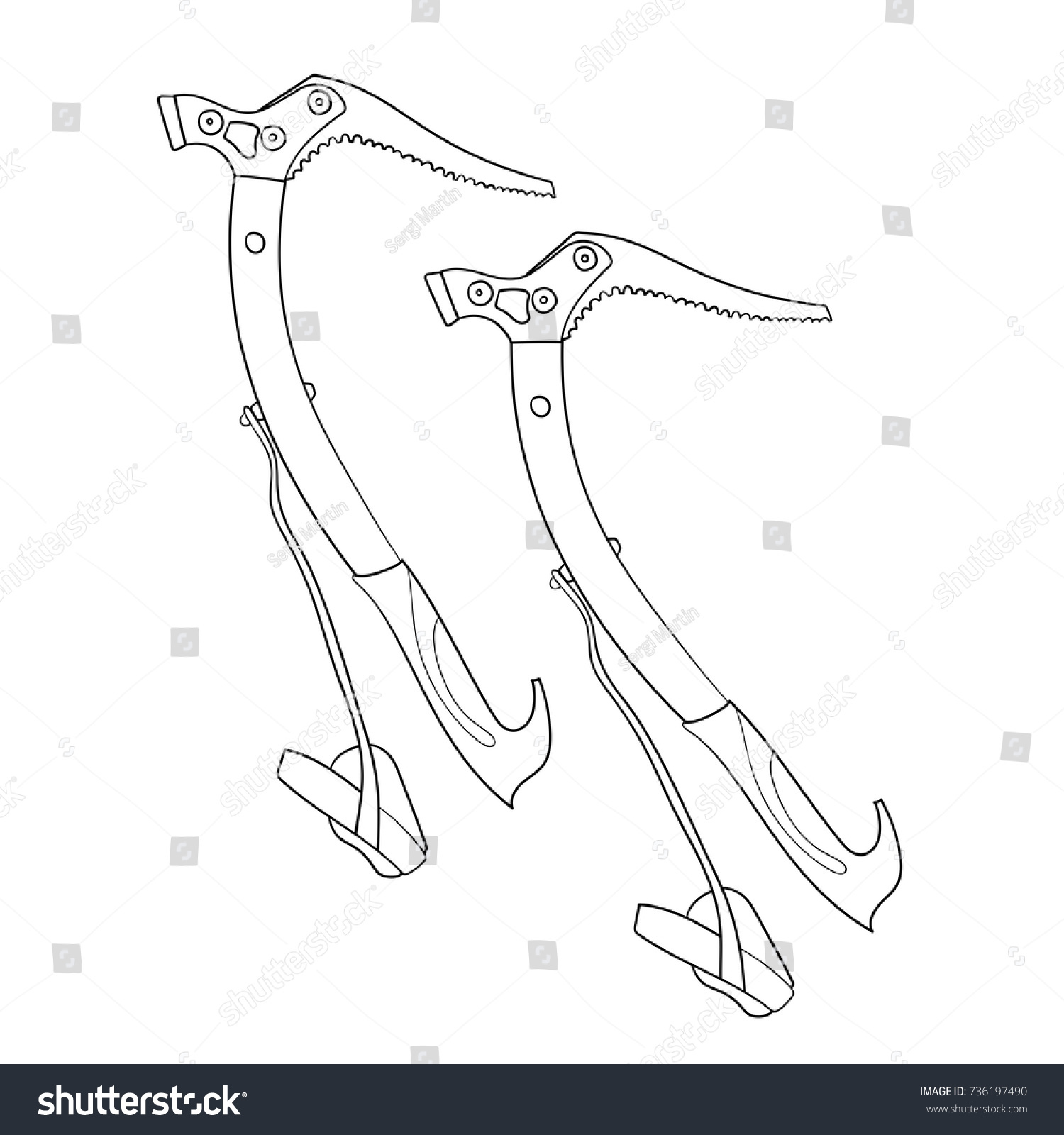 Ice Axe Vector Illustration Black White 스톡 벡터(로열티 프리) 736197490 ...