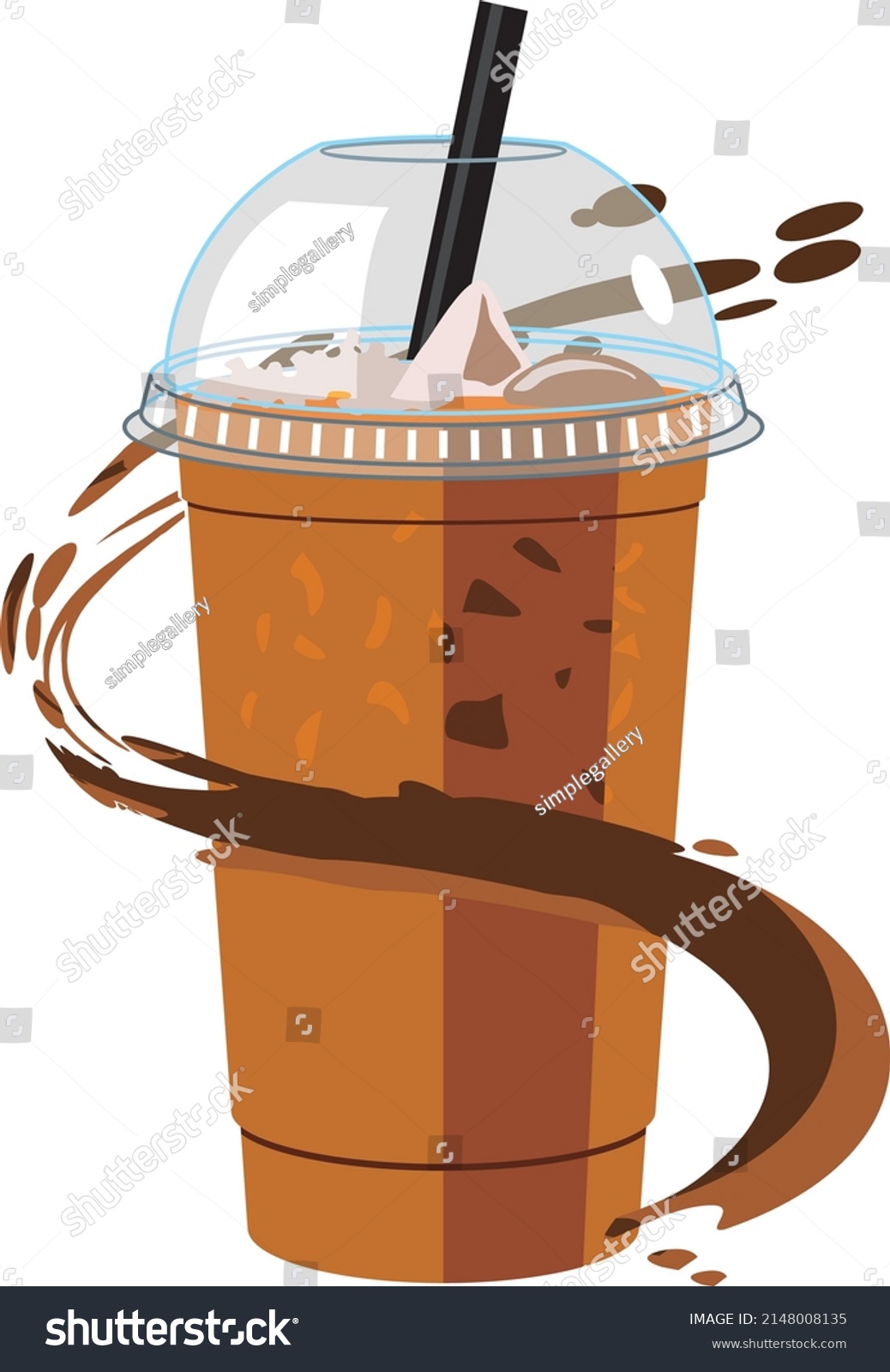 Ice Blend Thai Tea Vector Stock Vector (Royalty Free) 2148008135 ...
