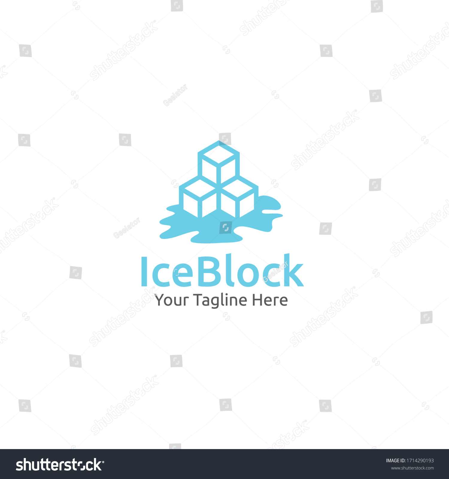 Ice Block Melt Logo Design Stock Vector (Royalty Free) 1714290193 ...