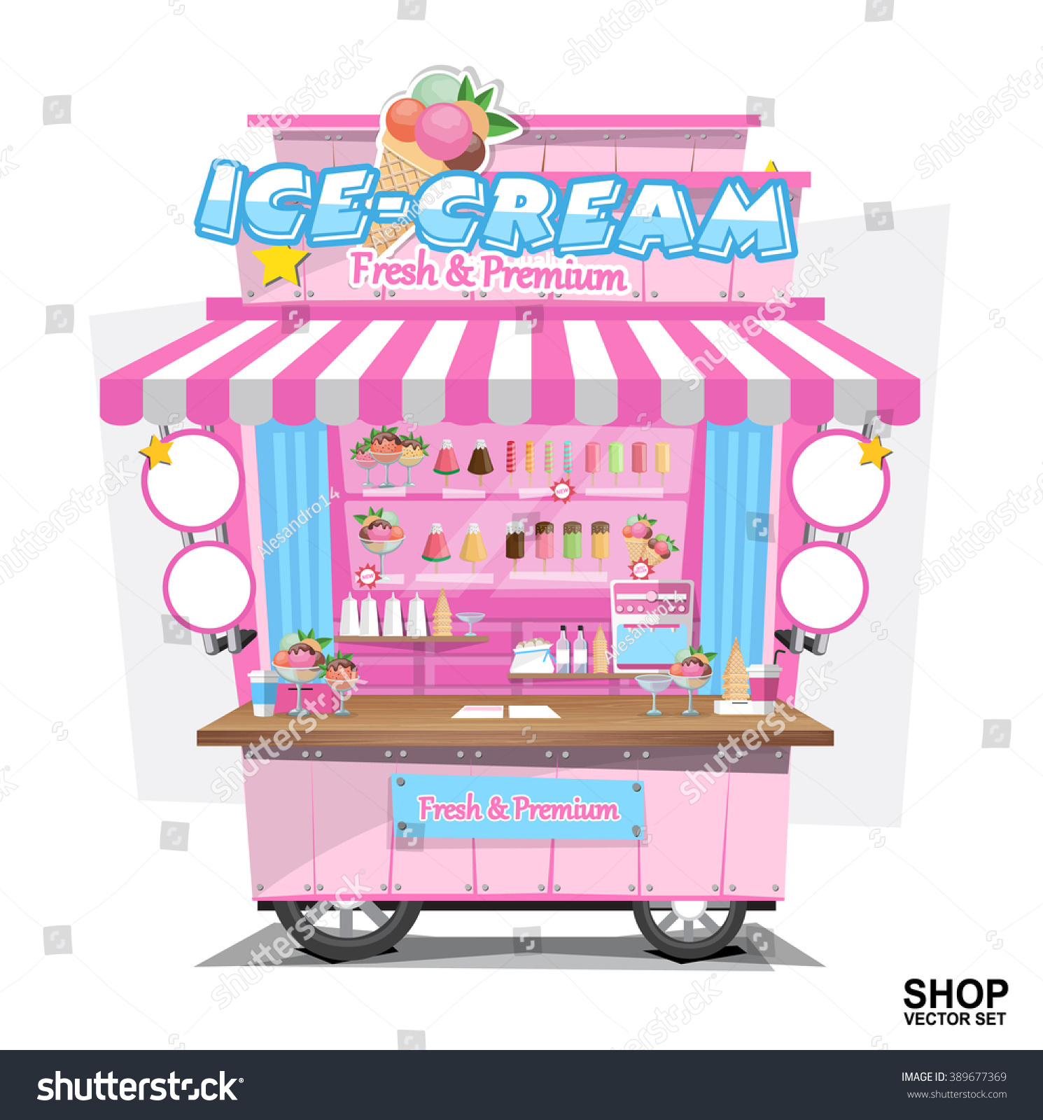 Ice Cream Cart Design Elementsvector Illustration Stock Vector (Royalty ...