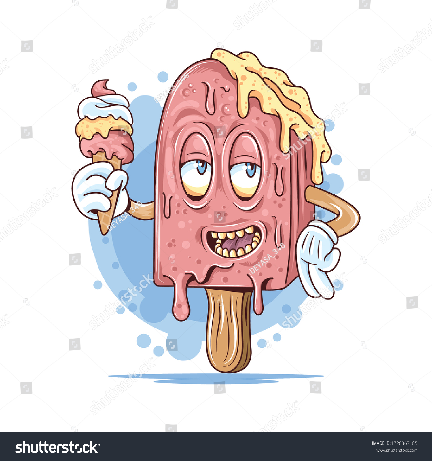 Ice Cream Cartoon Cute Artwork Vector Stock Vector (Royalty Free ...
