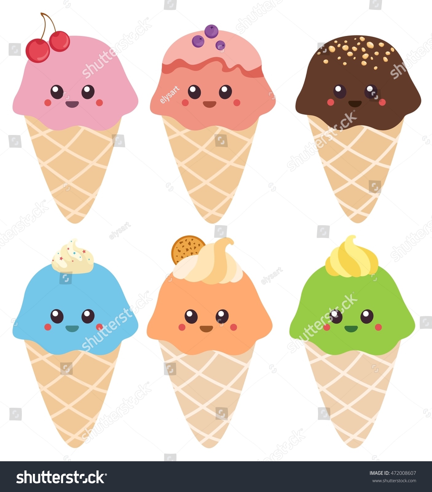 Ice Cream Cartoon Set Stock Vector (Royalty Free) 472008607 - Shutterstock