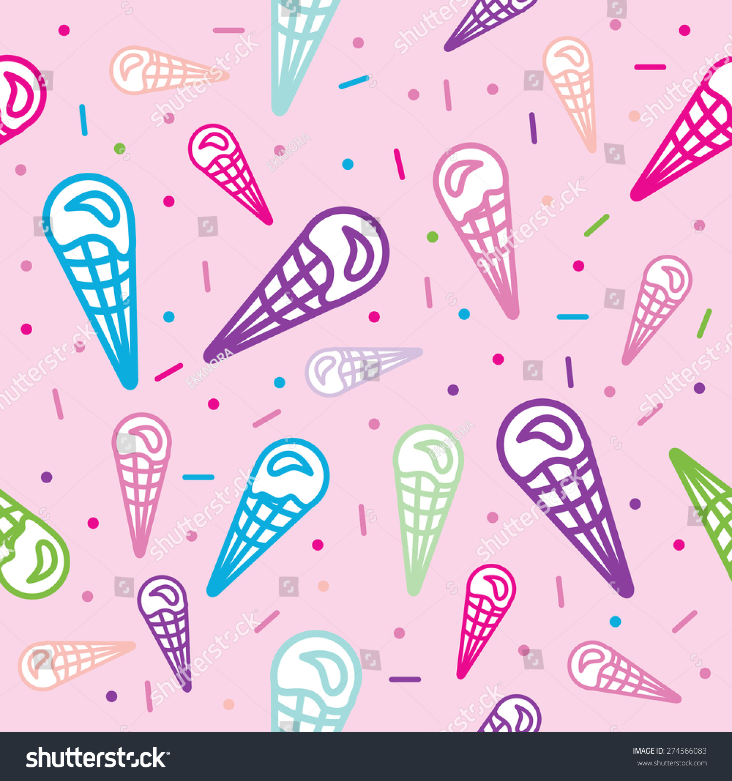 Ice Cream Cone Pattern Design Stock Vector Royalty Free 274566083