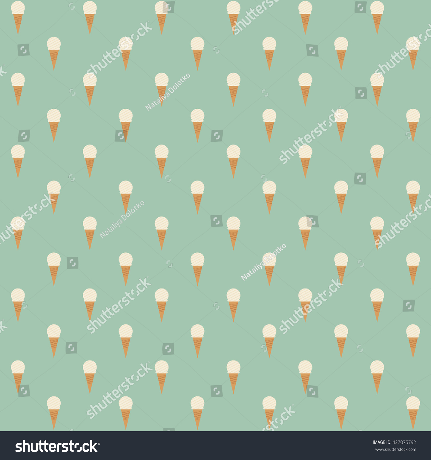 Ice Cream Cone Seamless Pattern Vector Stock Vector (Royalty Free ...
