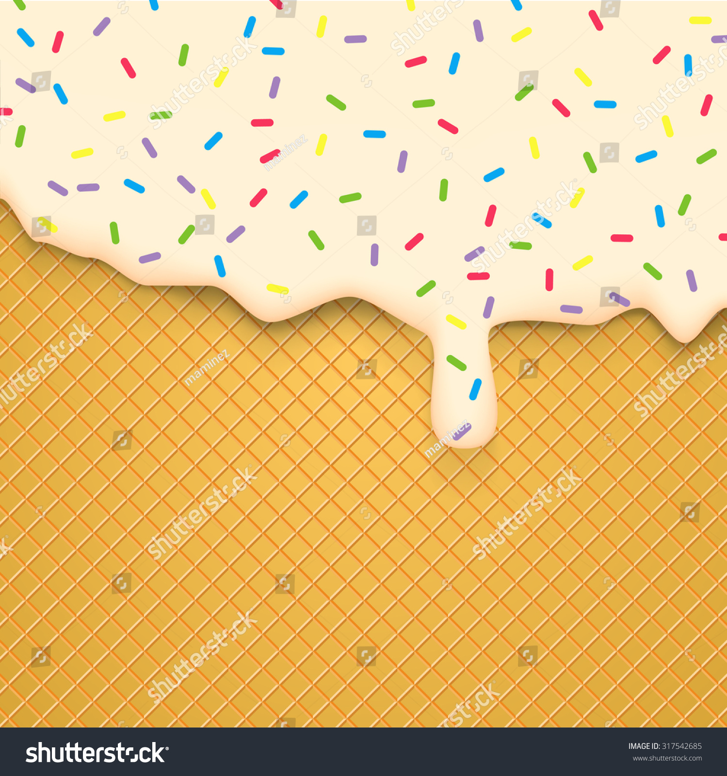 Ice Cream Cone Vector Wafer Texture Stock Vector (Royalty Free) 317542685