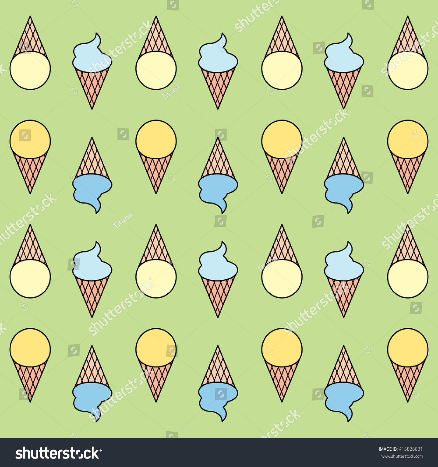 Ice Cream Corn Seamless Pattern Stock Vector (Royalty Free) 415828831 ...