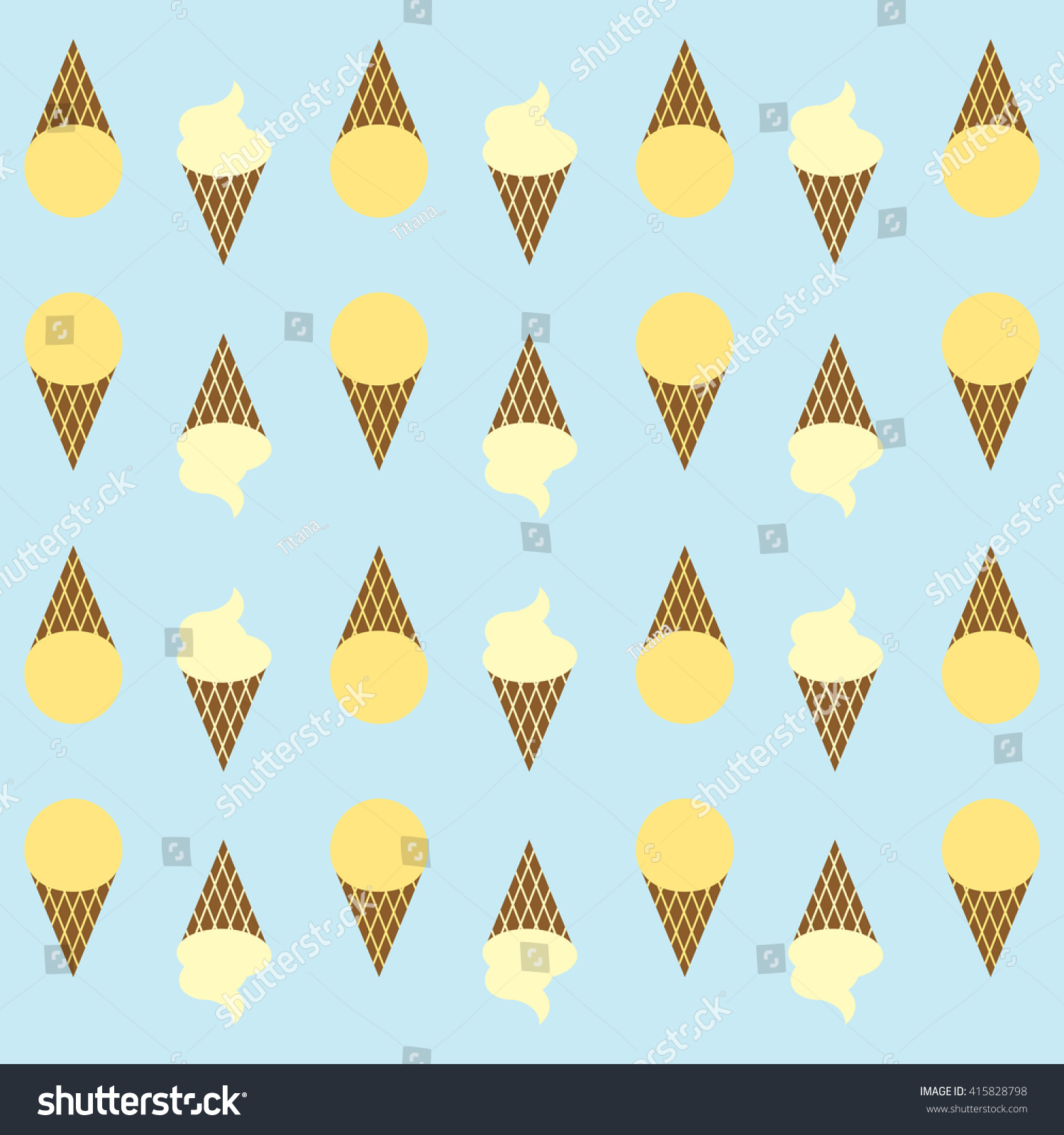 Ice Cream Corn Seamless Pattern Ice Stock Vector (Royalty Free) 415828798