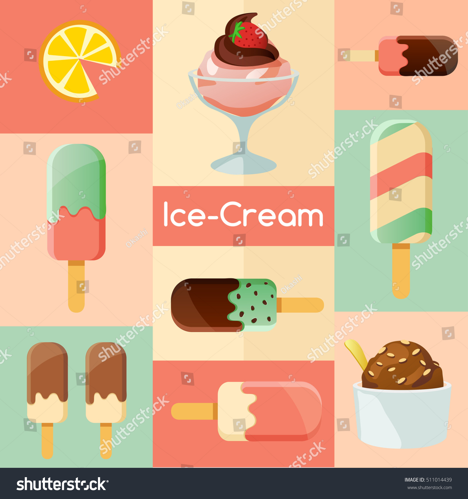 Icecream Elements Vector Illustration Stock Vector (Royalty Free ...