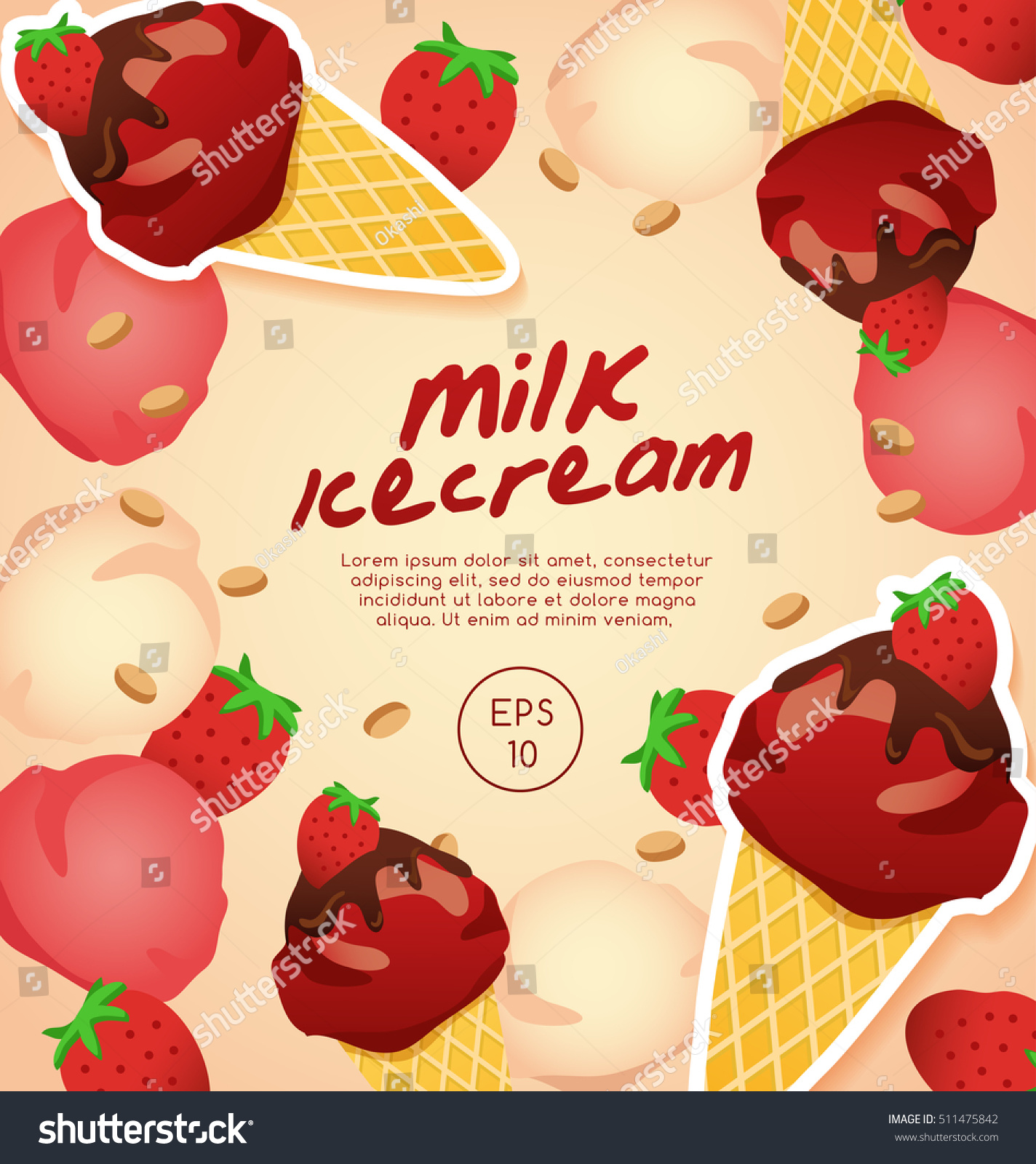 Icecream Elements Vector Illustration Stock Vector (Royalty Free ...