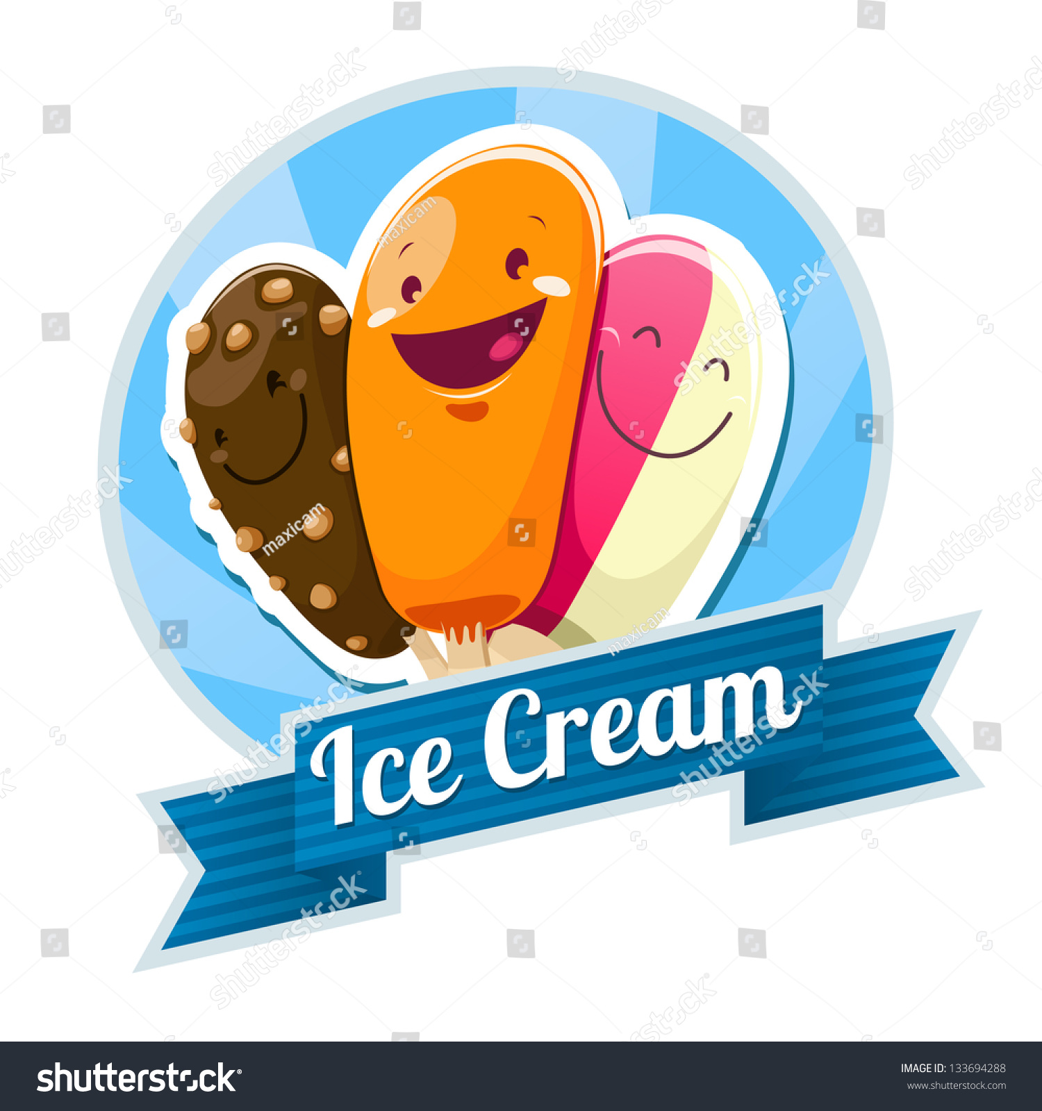 Ice Cream Emblem Stock Vector (Royalty Free) 133694288