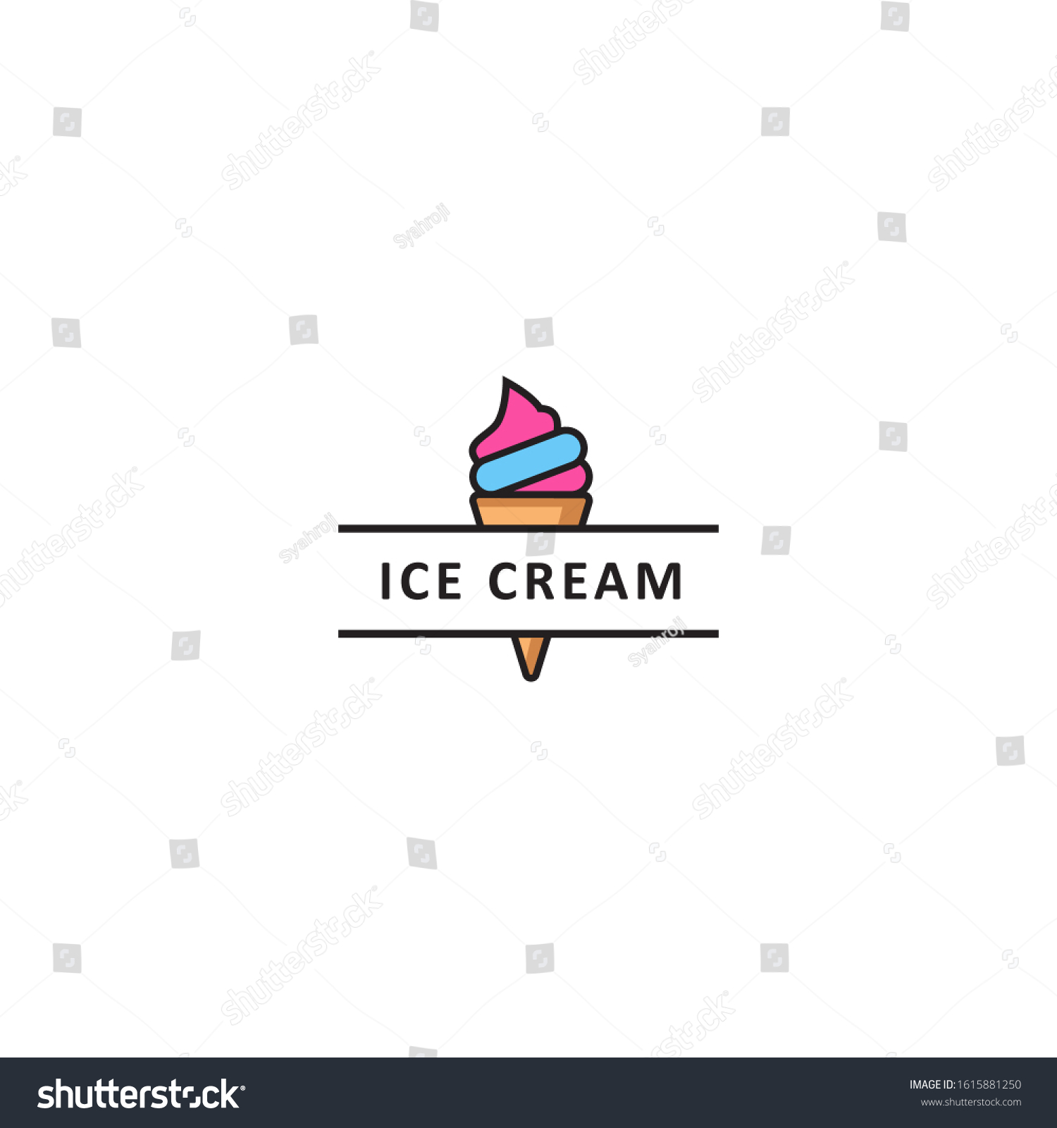 Ice Cream Logo Design Vector Template: vetor stock (livre de direitos ...