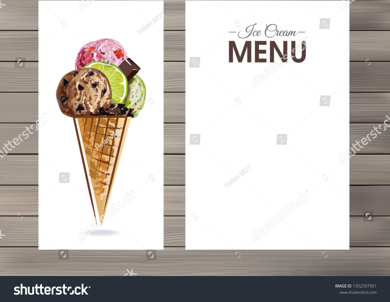 Ice Cream Menu Template Design Vector Stock Vector (Royalty Free ...