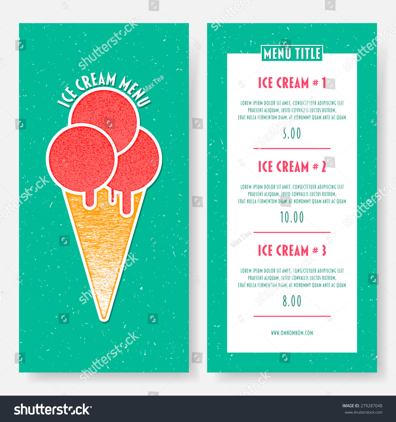 Ice Cream Menu Prices Stock Vector (Royalty Free) 279287048