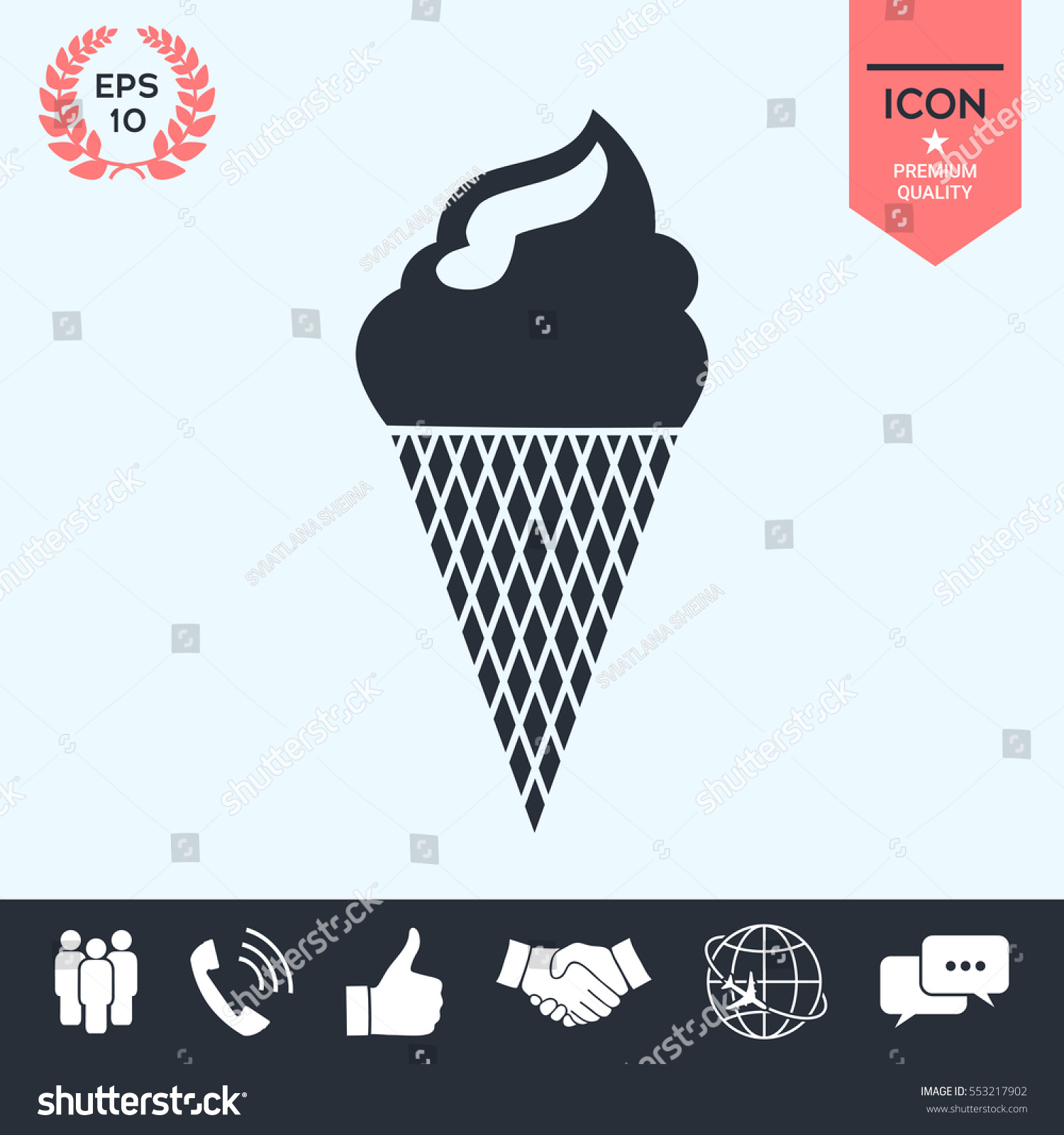 Ice Cream Symbol Stock Vector (Royalty Free) 553217902 | Shutterstock
