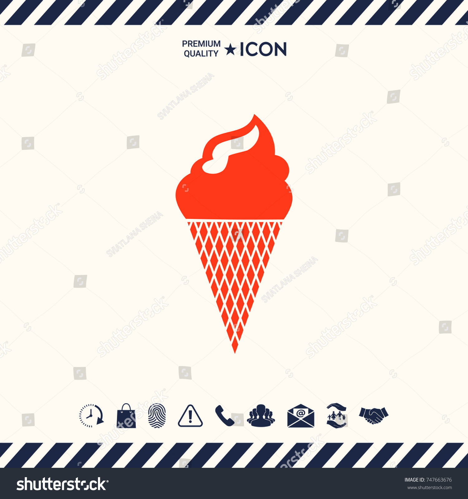 Ice Cream Symbol Stock Vector (Royalty Free) 747663676 | Shutterstock