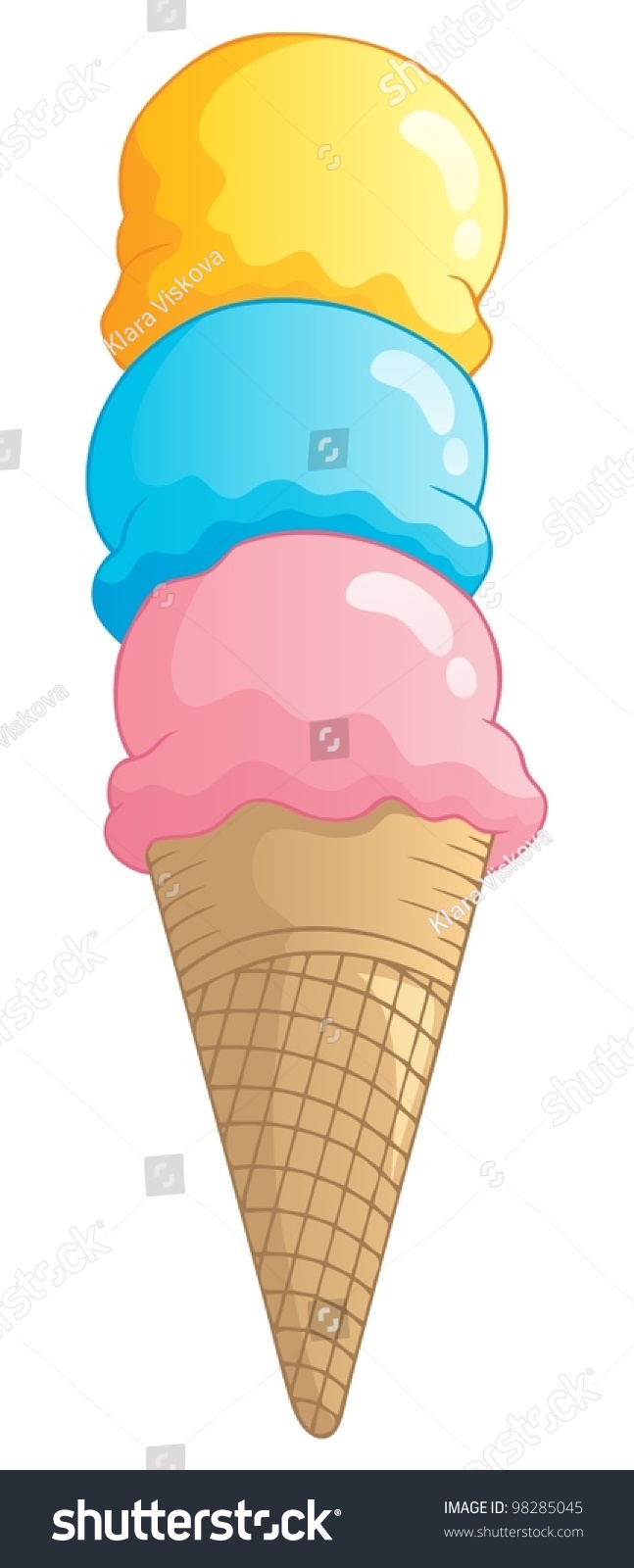 Ice Cream Theme Image 2 Vector Stock Vector (Royalty Free) 98285045