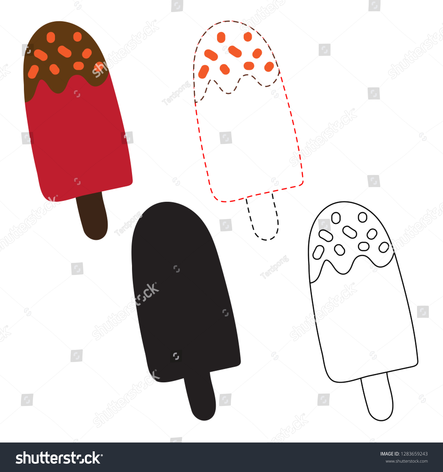 Ice Cream Worksheet Vector Design Stock Vector (Royalty Free ...
