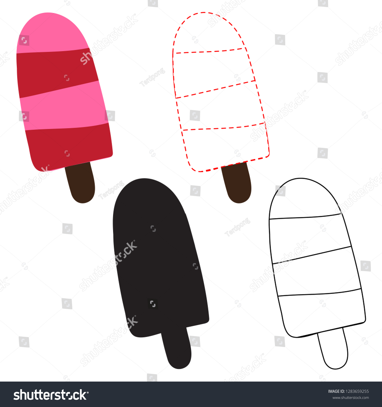 Ice Cream Worksheet Vector Design Stock Vector (Royalty Free ...