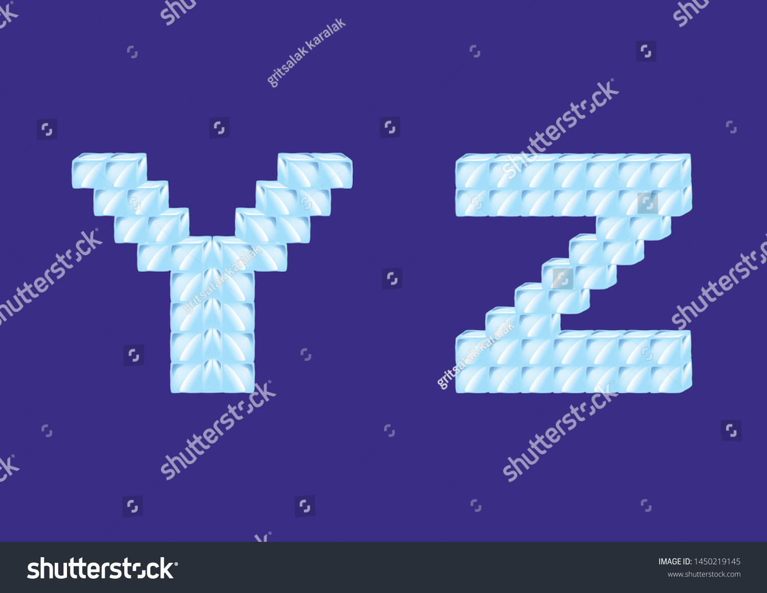 Ice Cube Alphabet Font Typography Vector Stock Vector (Royalty Free ...