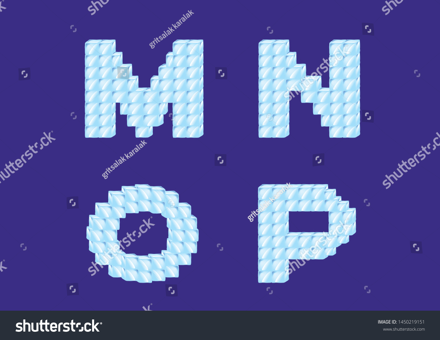 Ice Cube Alphabet Font Typography Vector: เวกเตอร์สต็อก (ปลอดค่า ...
