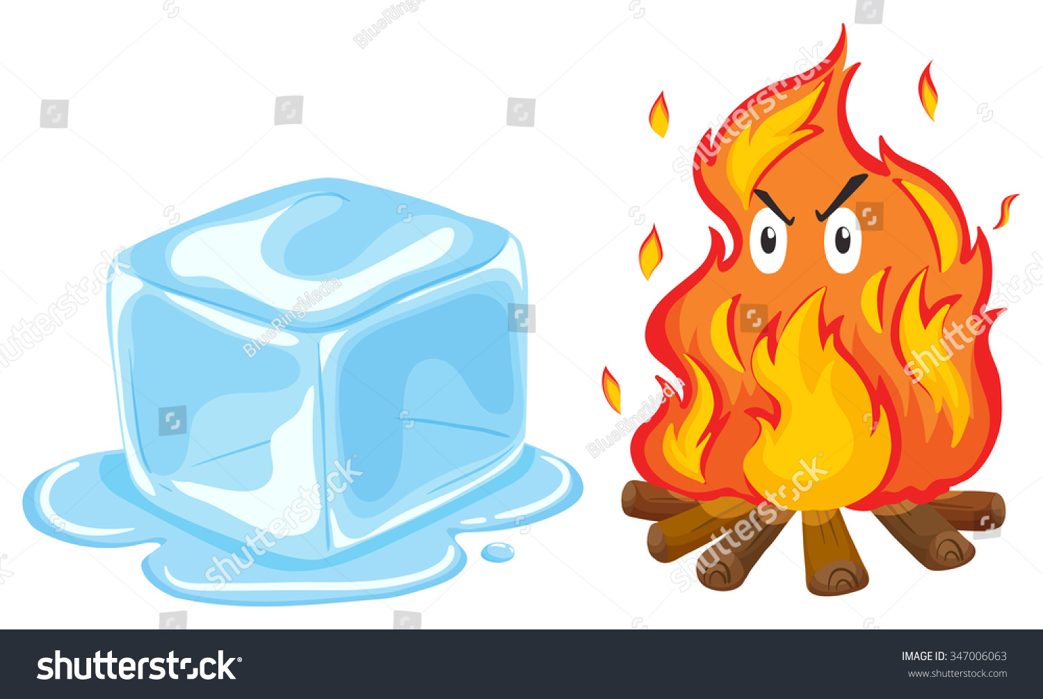 Ice Cube Fire Illustration: เวกเตอร์สต็อก (ปลอดค่าลิขสิทธิ์) 347006063 ...