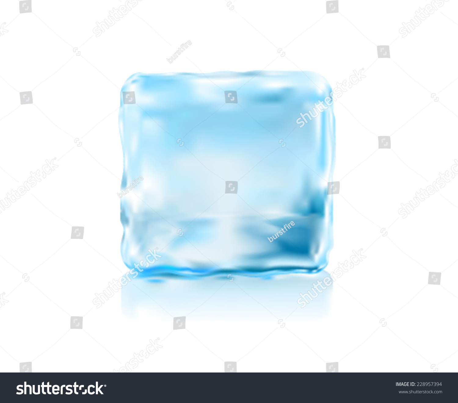 Ice Cube Front View Vector Illustration: vector de stock (libre de ...