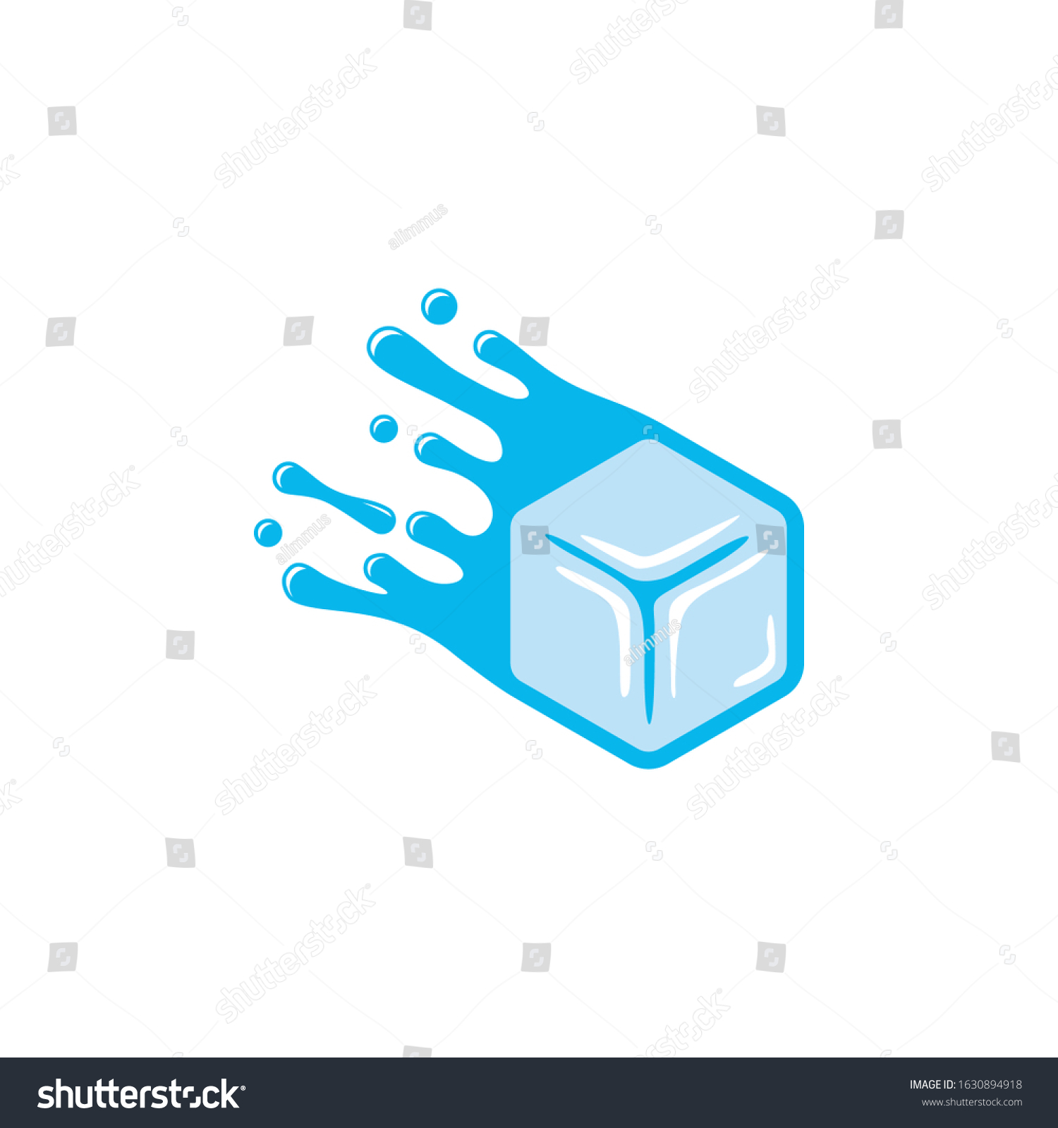 Ice Cube Logo Template Design Stock Vector (Royalty Free) 1630894918