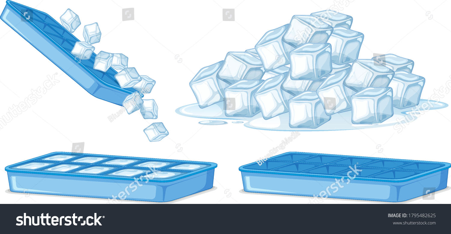 Ice Cube On White Background Illustration Stock Vector (Royalty Free ...